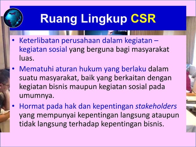 Konsep CSR & Implementasi _Training "CSR & SUSTAINABLITY COMMUNITY ...