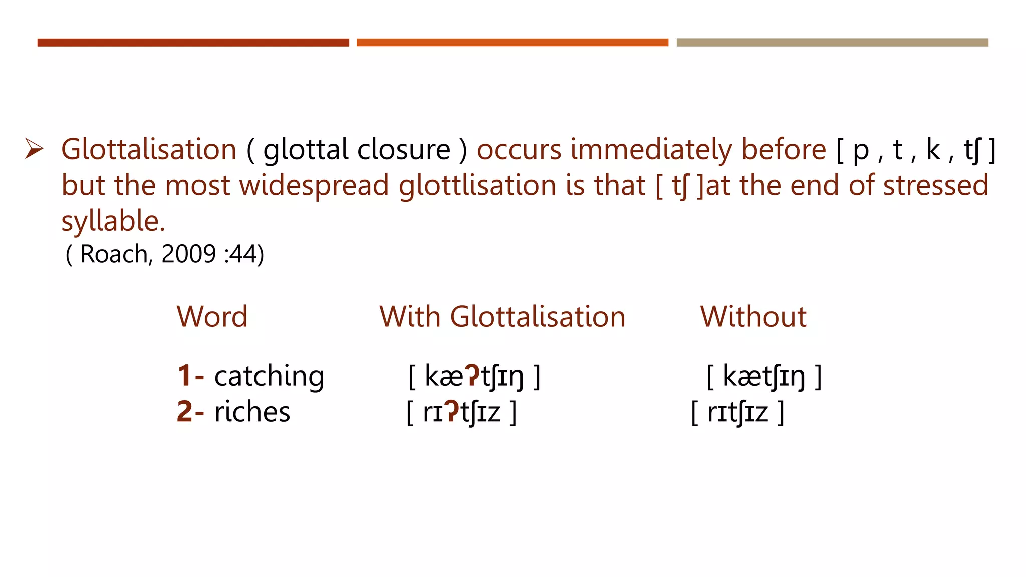 Aspiration and Glottalisation | PPTX