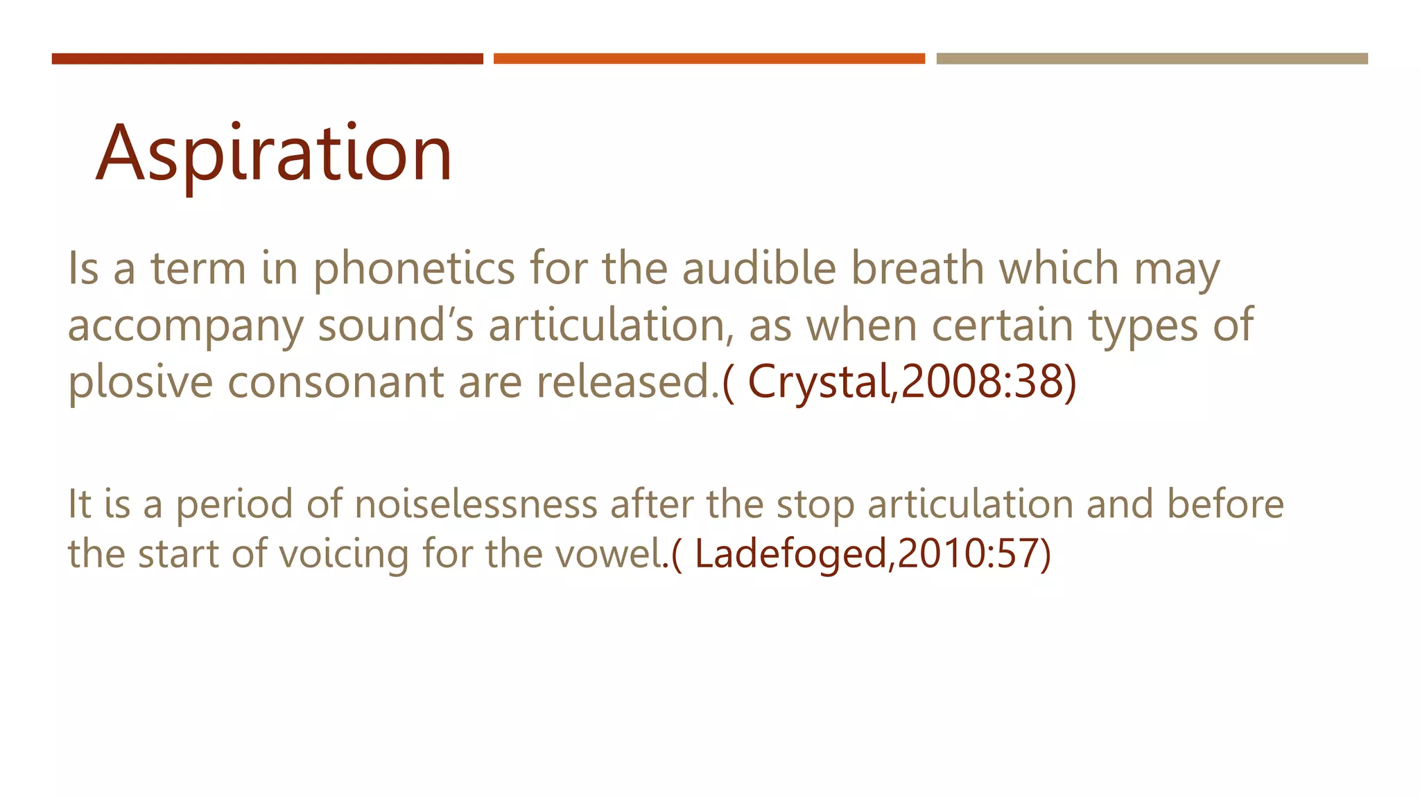 Aspiration and Glottalisation | PPTX
