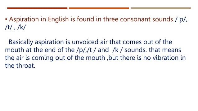 Aspiration and Glottalisation | PPTX