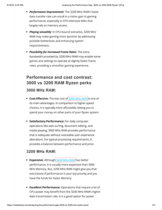 Analyzing the Performance Gap: 3000 vs 3200 RAM Ryzen CPUs | PDF