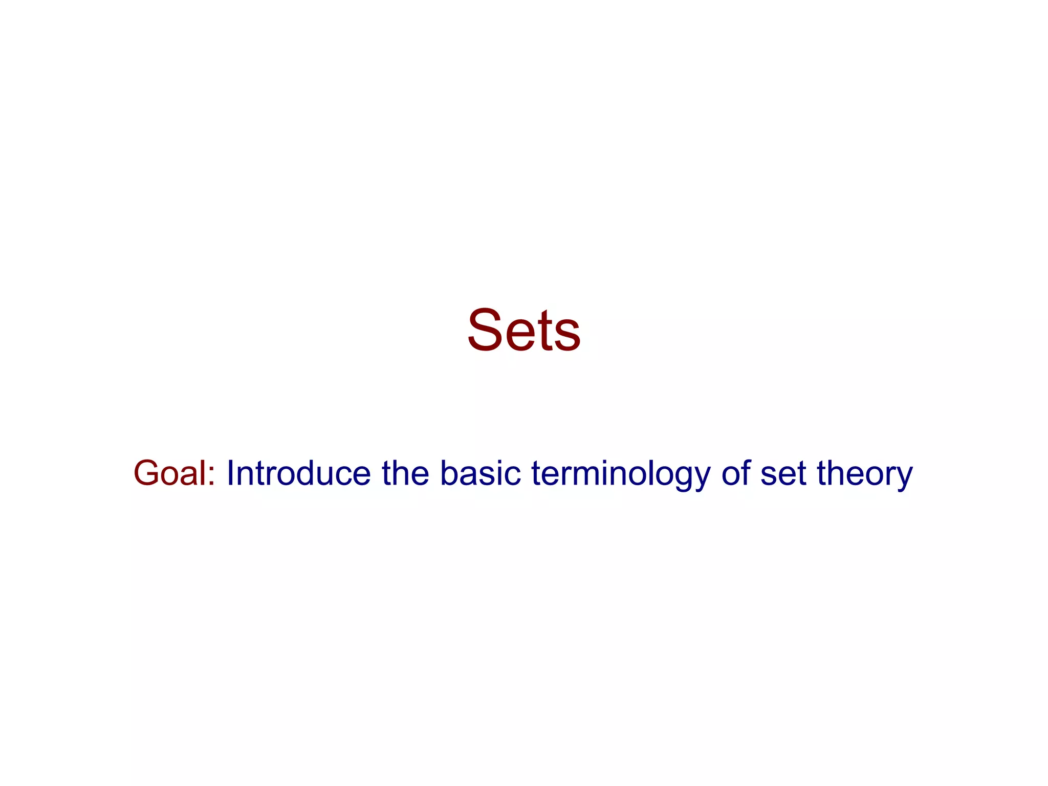 A PowerPoint presentation on sets | PPT