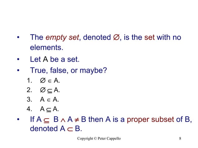 A PowerPoint presentation on sets | PPT