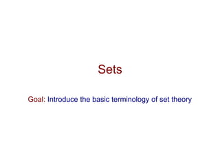 A PowerPoint presentation on sets | PPT