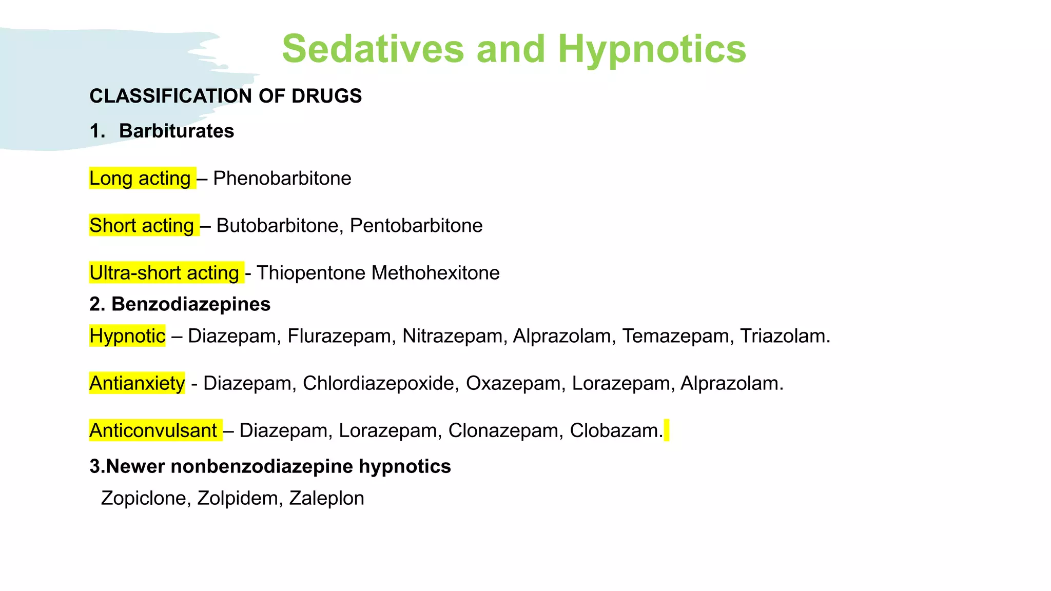 1.Sedatives and Hypnotics.pptx | Illegal Drugs, Tobacco, eCigarettes ...
