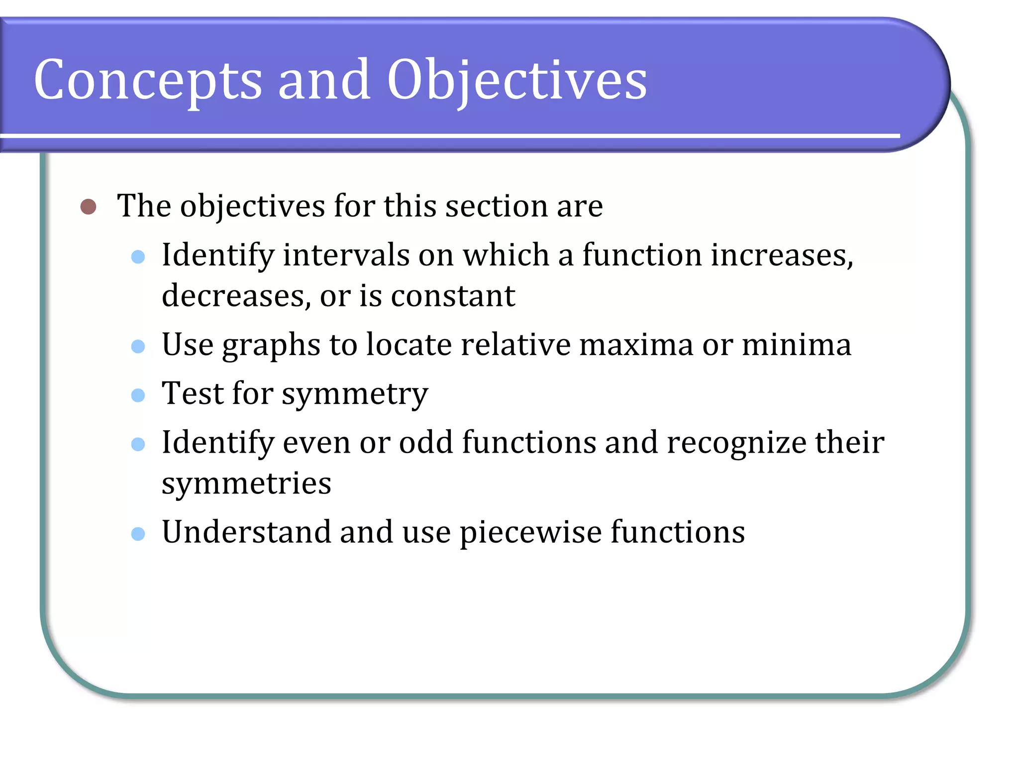 2 2 More On Functions And Their Graphs Ppt