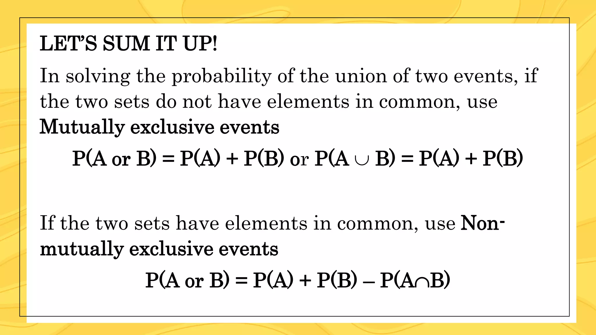 2.1PROBABILITY OF UNION OF TWO EVENTS.pptx