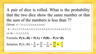 2.1PROBABILITY OF UNION OF TWO EVENTS.pptx