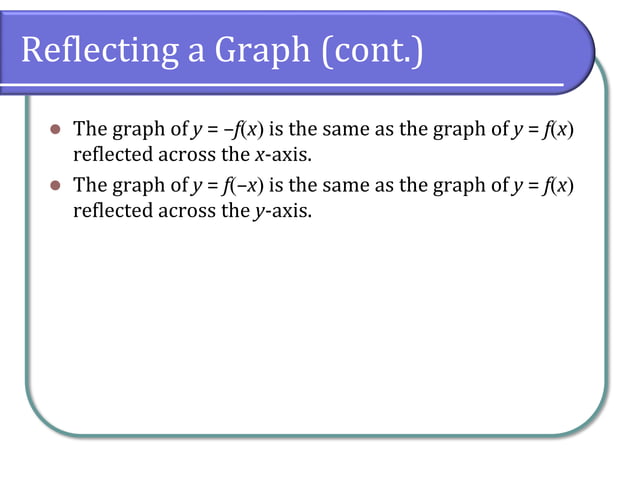2.5 Transformations of Functions | PPT