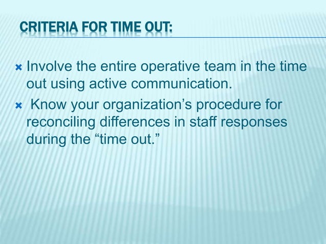 2.1Time Out.pptx | Surgery | Medical Health