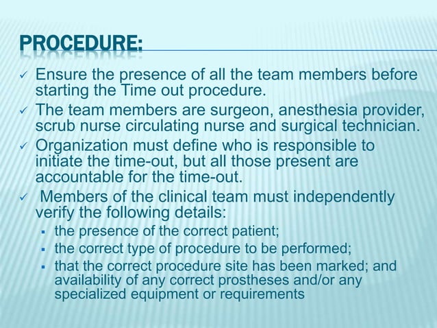 2.1Time Out.pptx | Surgery | Medical Health
