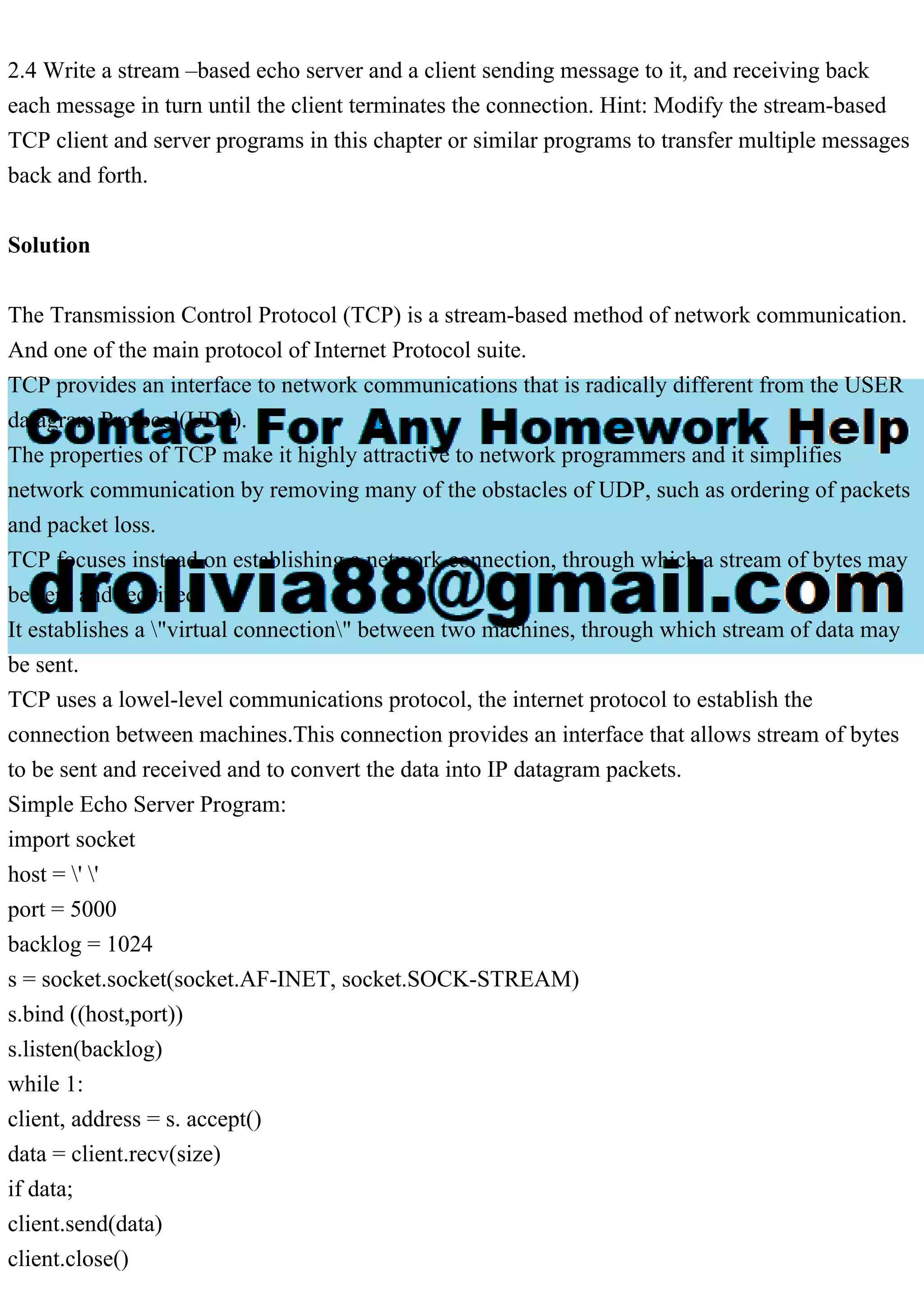 2.4 Write a stream –based echo server and a client sending message t.pdf