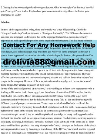 2.Distinguish between assigned and emergent leaders. Give an example.pdf