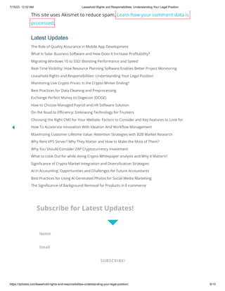 Leasehold Rights and Responsibilities: Understanding Your Legal ...