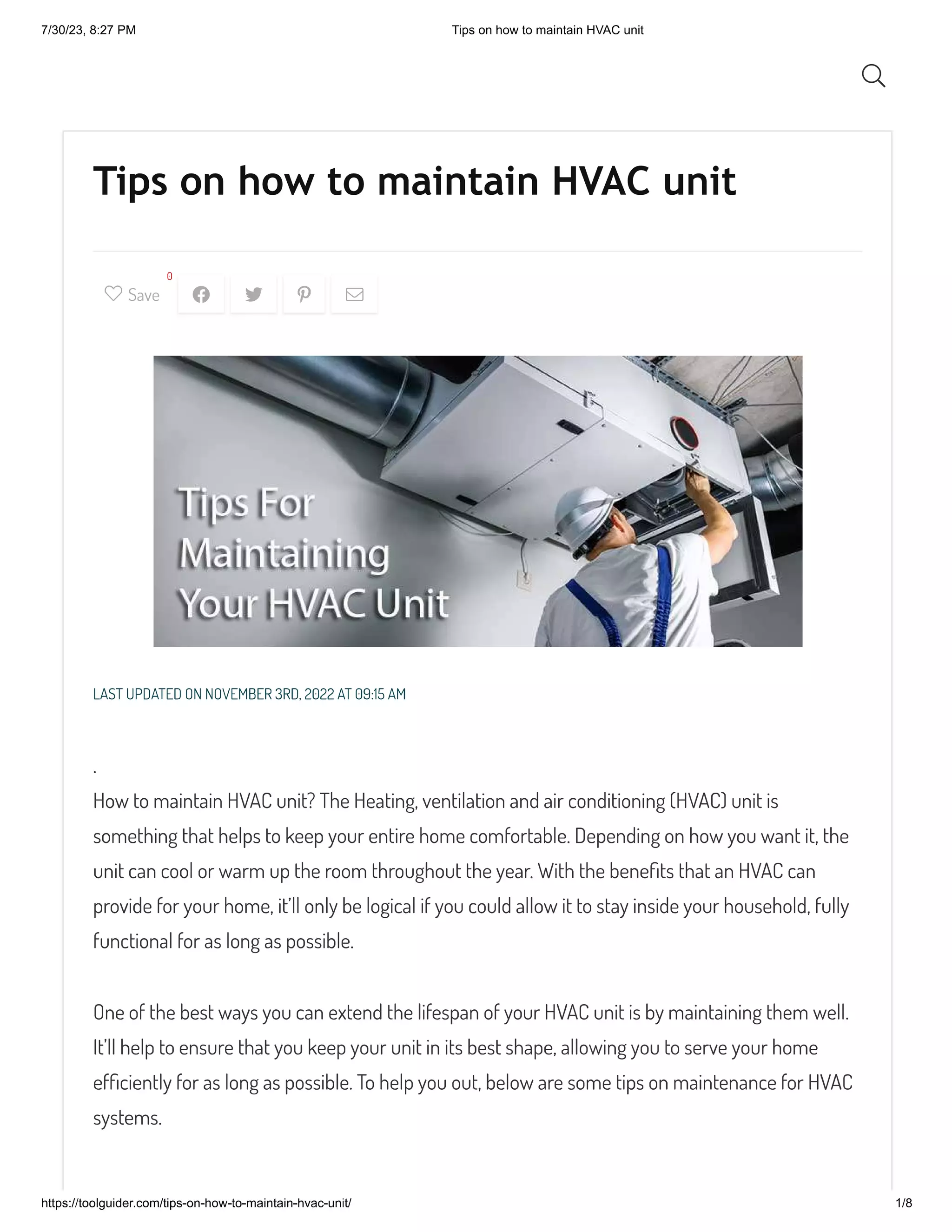 Tips on how to maintain HVAC unit | PDF