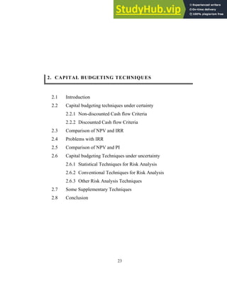 2. CAPITAL BUDGETING TECHNIQUES | PDF