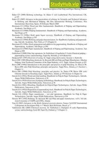 2.1 Introduction Brief Description Of The Pulp And Paper Making Process | PDF
