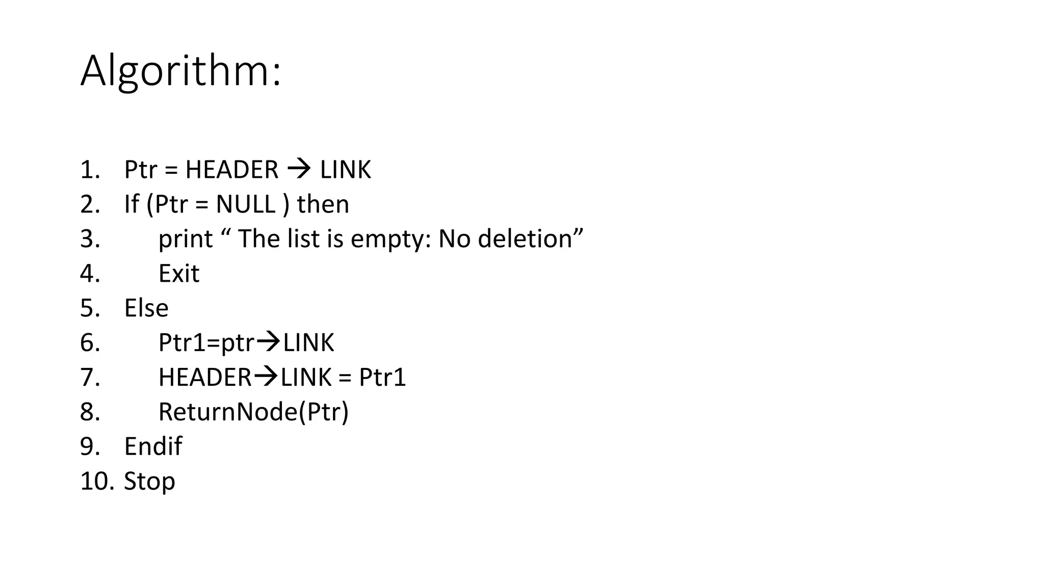 24 Deletion Of A Node From Single Linked Listpptx