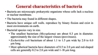 2. General characteristics of microbes (Microbiology) | PPTX