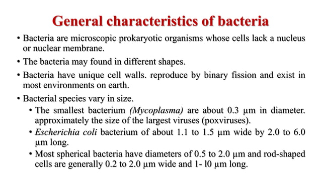 2. General characteristics of microbes (Microbiology) | PPTX