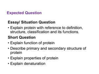 protein.pptx-Biochemistry | PPTX | Chemistry | Science