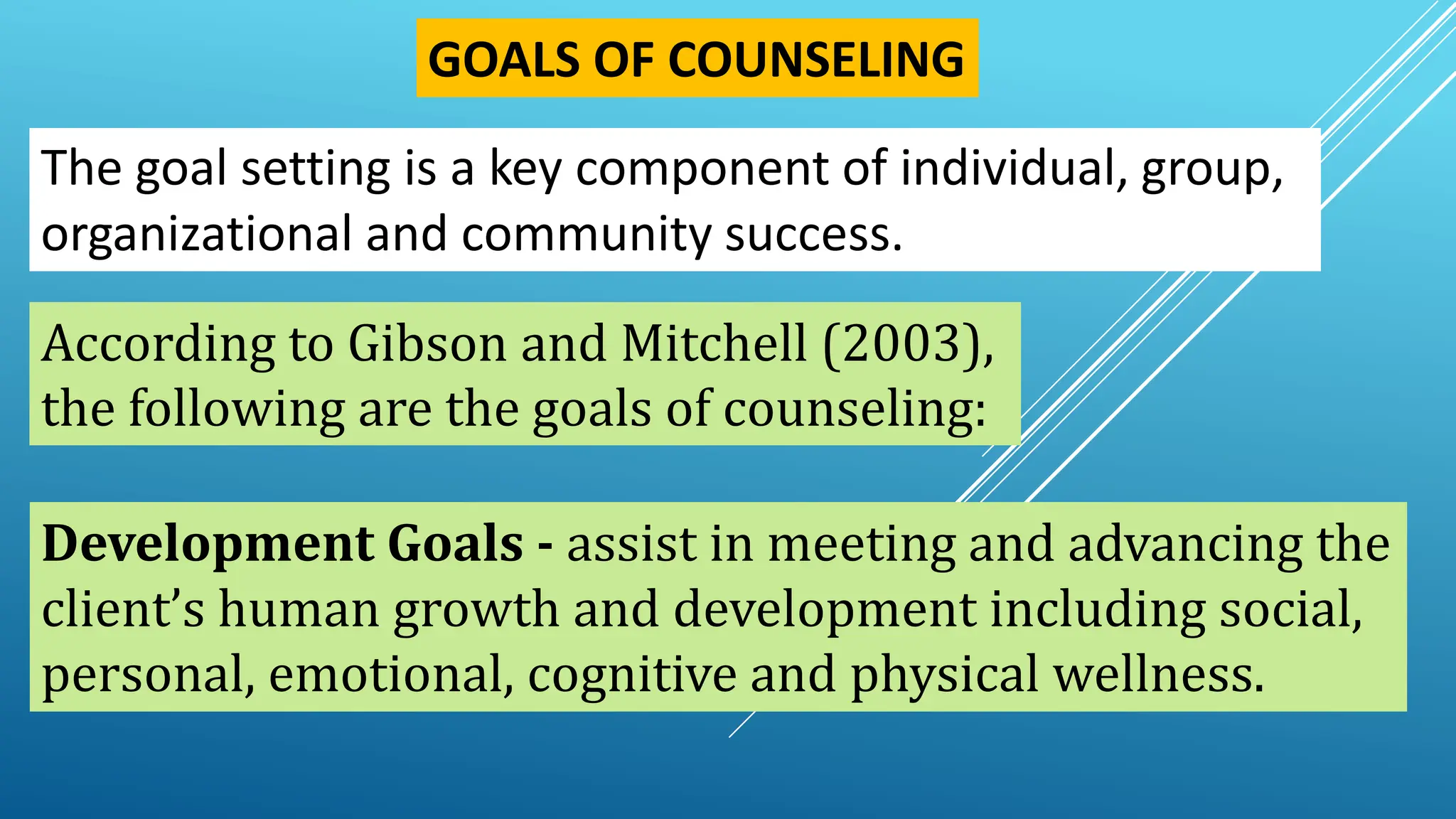 2. Goals of Counseling..pptx | Mental Health | Diseases and Conditions