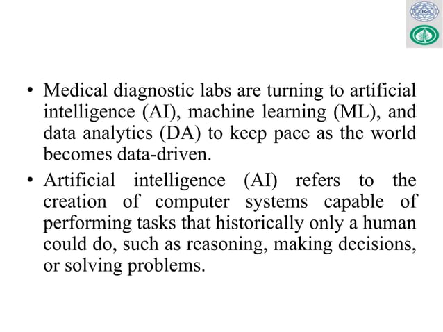 2. Automationa & AI in Clinical Laboratory.pptx | Chemistry | Science