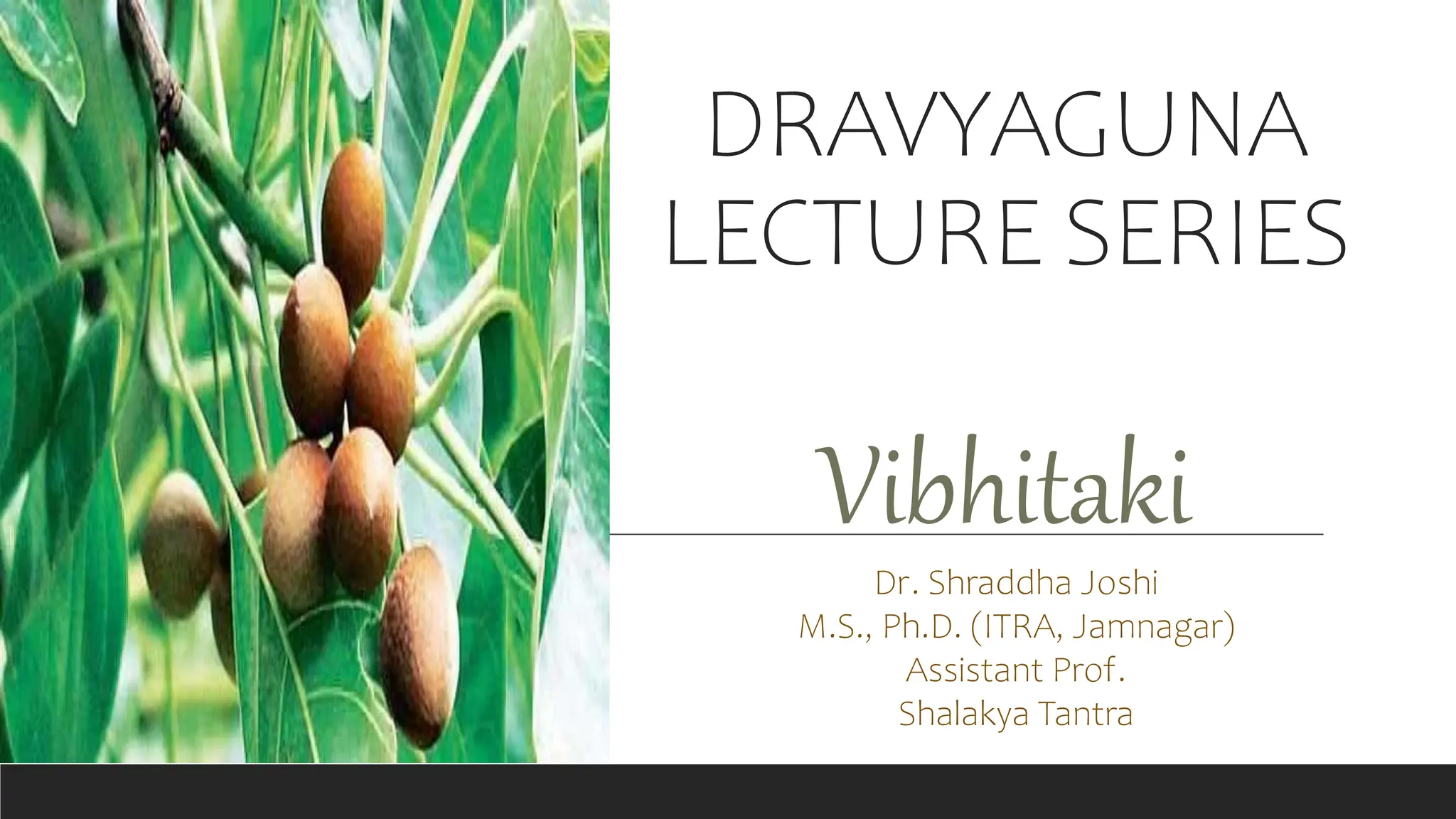 2. DRAVYAGUNA LECTURE SERIES- Bibhitaki - Copy.pptx
