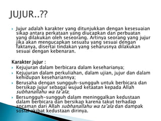 2. pendidikan karakter JUJUR - pelatihan.ppt