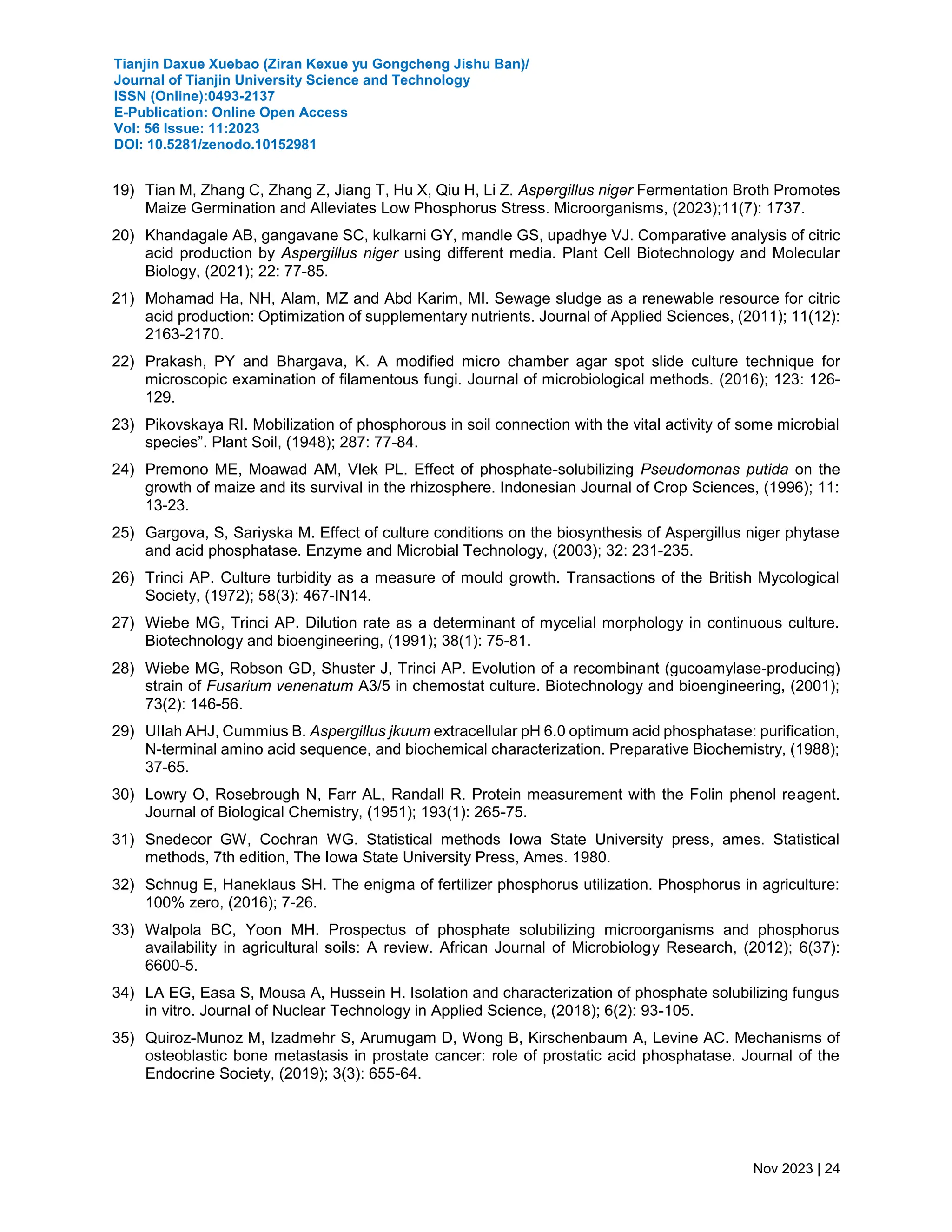 EXPLORING PHOSPHATE-SOLUBILIZING ASPERGILLUS SP: ISOLATION AND ...
