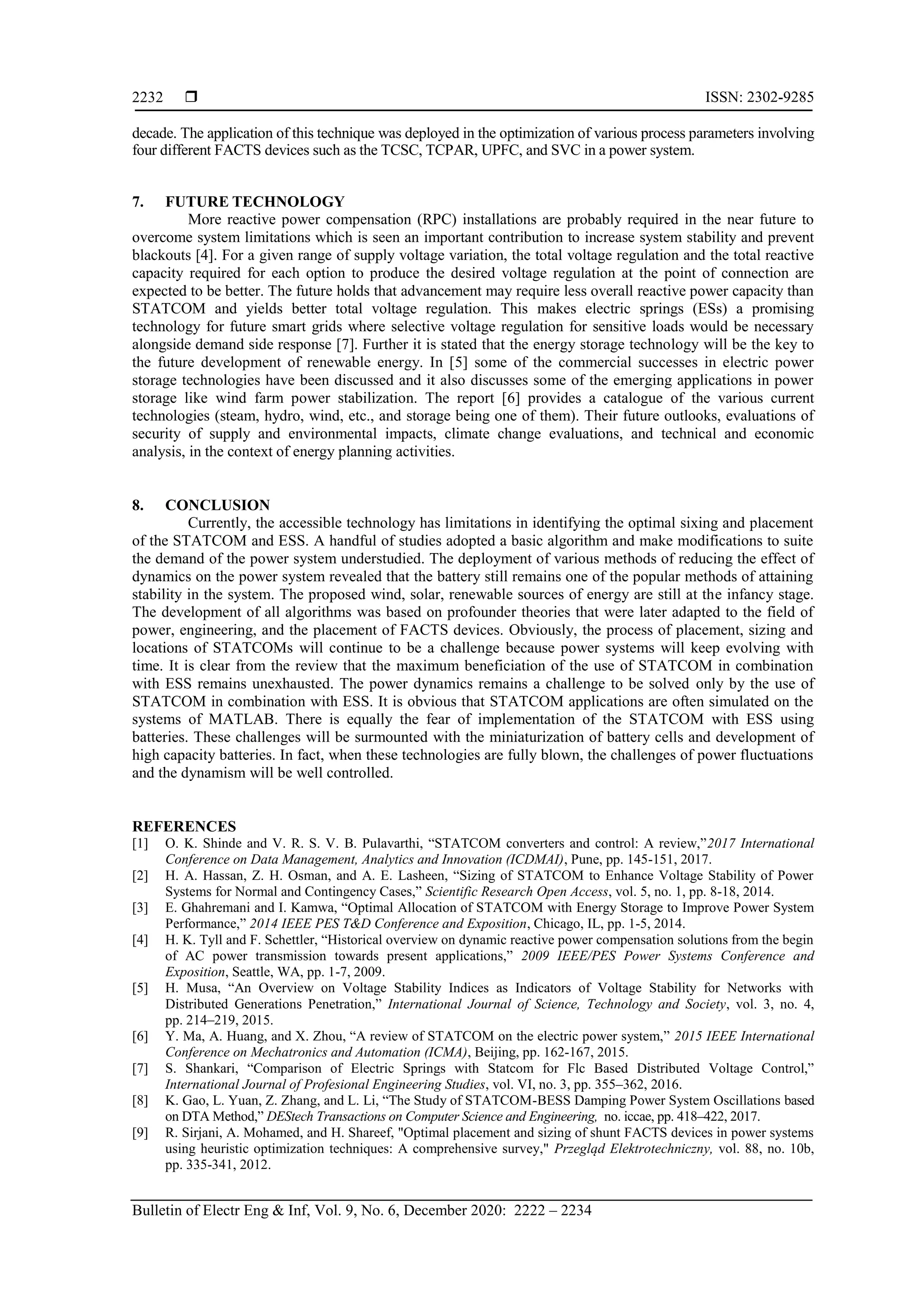 Application Of Static Synchronous Compensator And Energy Storage System