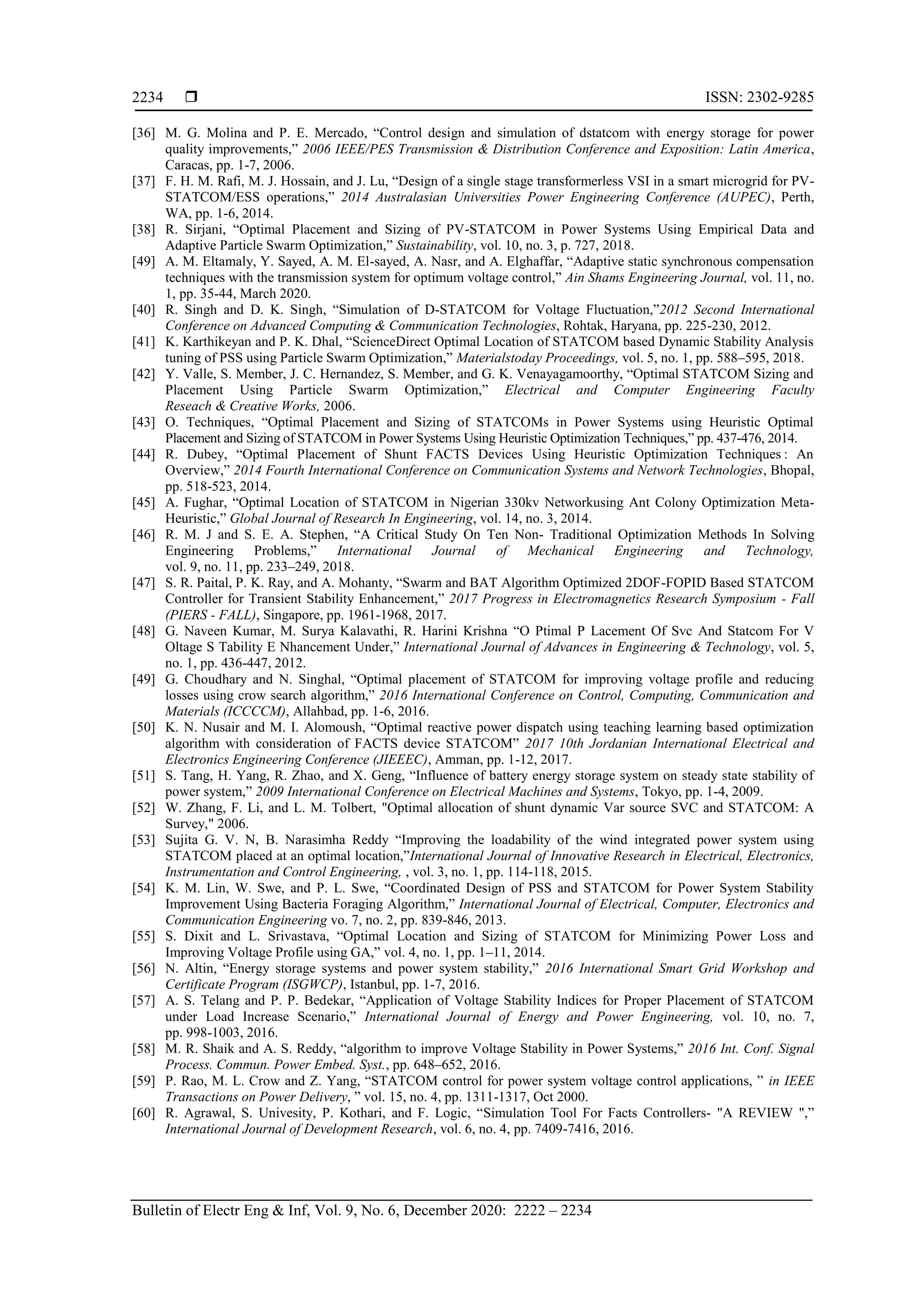 Application Of Static Synchronous Compensator And Energy Storage System