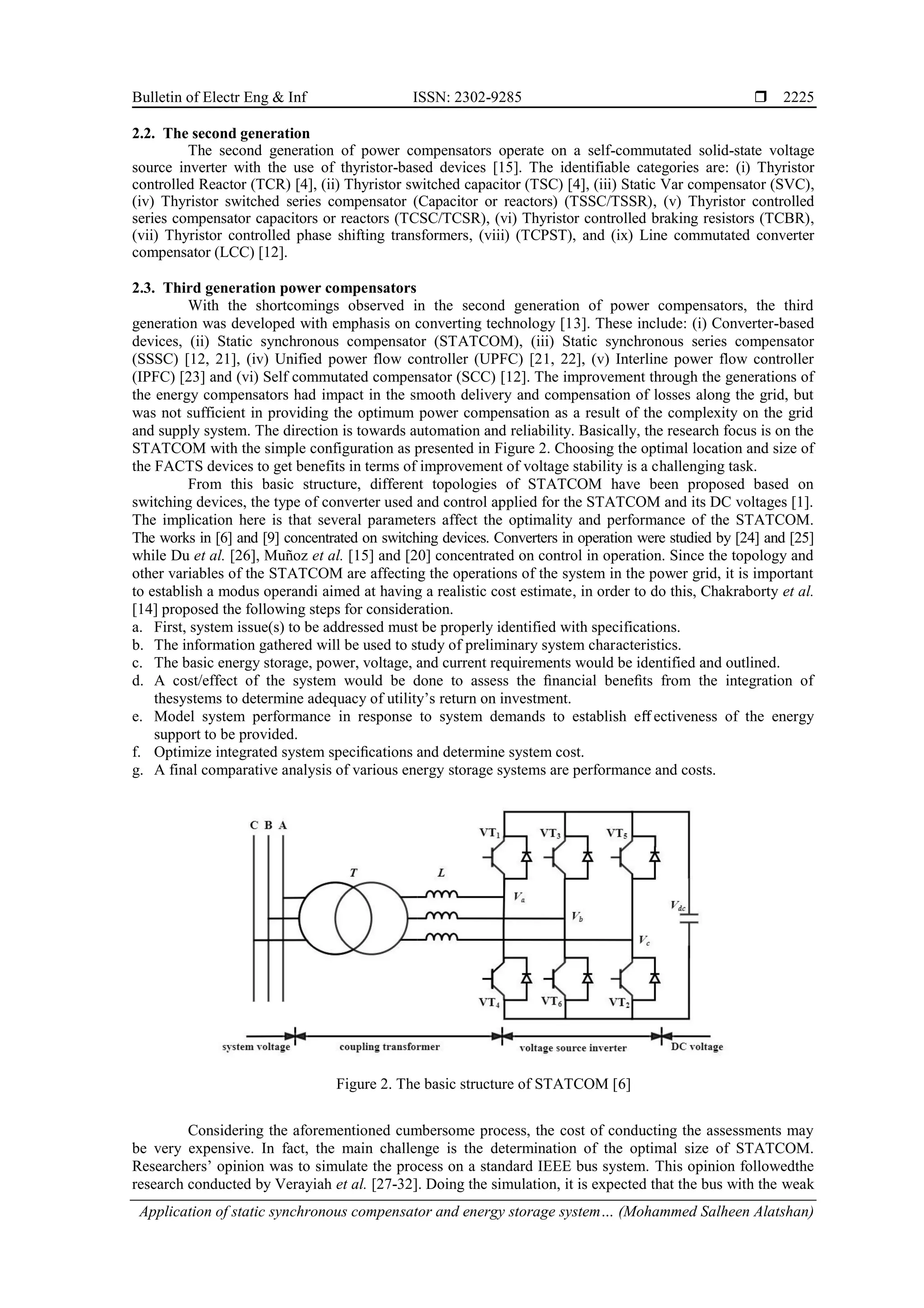 Application Of Static Synchronous Compensator And Energy Storage System
