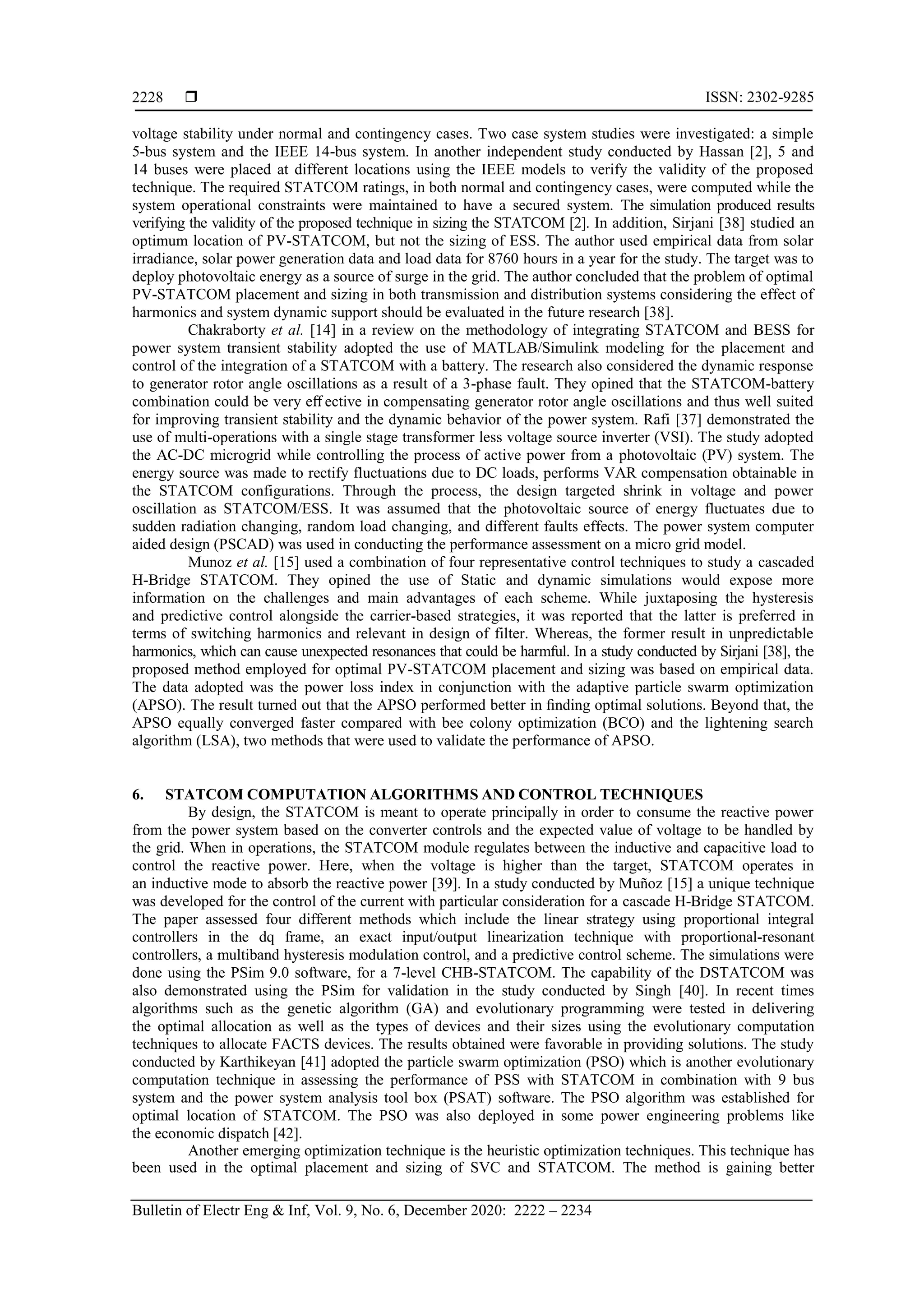 Application Of Static Synchronous Compensator And Energy Storage System