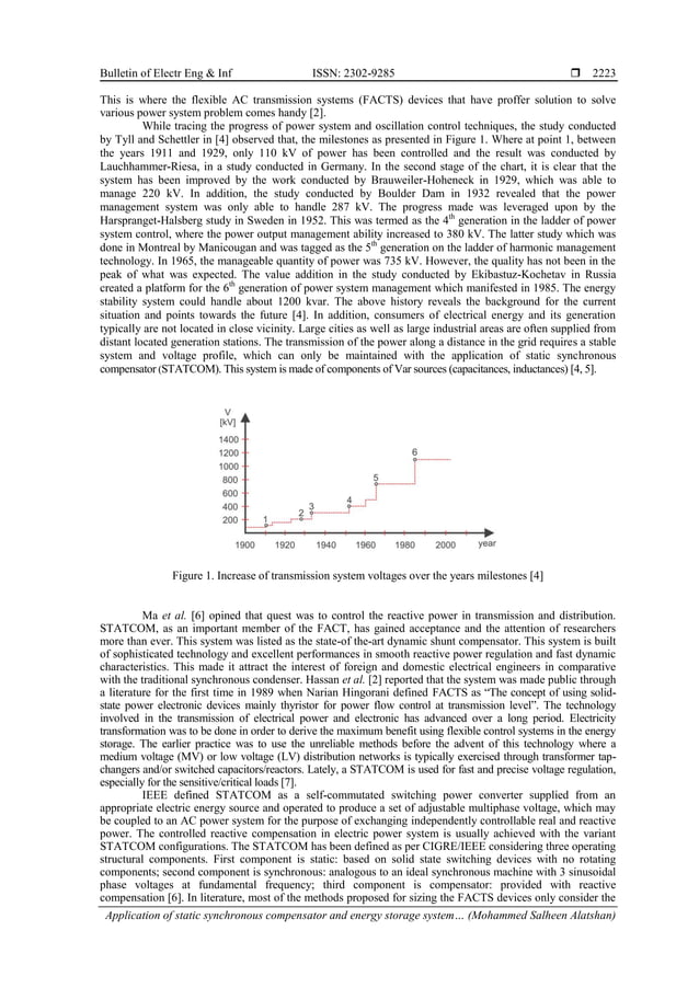 Application Of Static Synchronous Compensator And Energy Storage System For Power System
