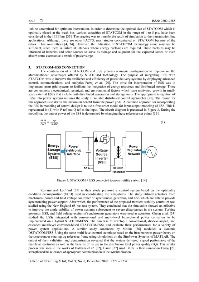 Application Of Static Synchronous Compensator And Energy Storage System