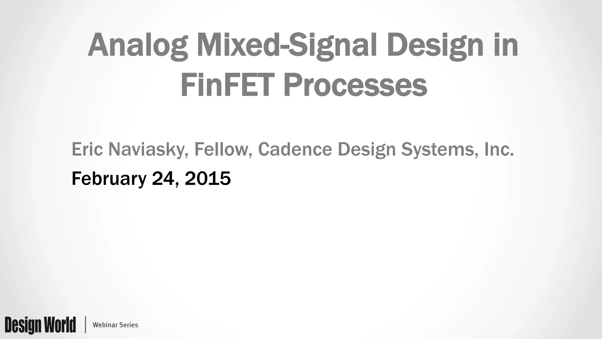 Analog Mixed-Signal Design in FinFET Processes | PDF