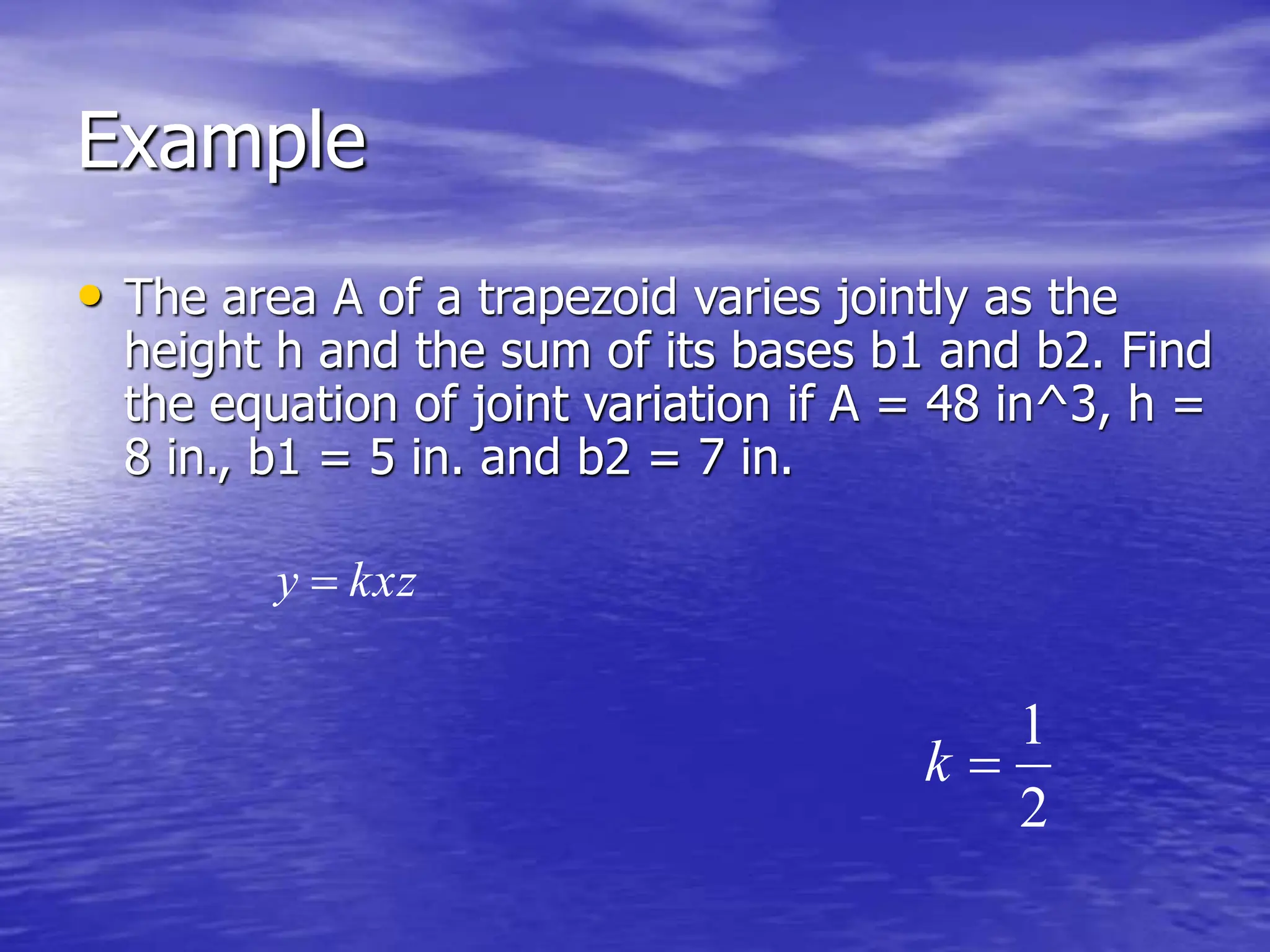 Direct, Inverse and Joint Variation PPT. | PPT