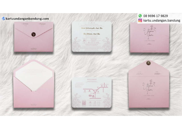 Kartu Undangan Single Hardcover + Amplop Soft Pink Elegant | PDF