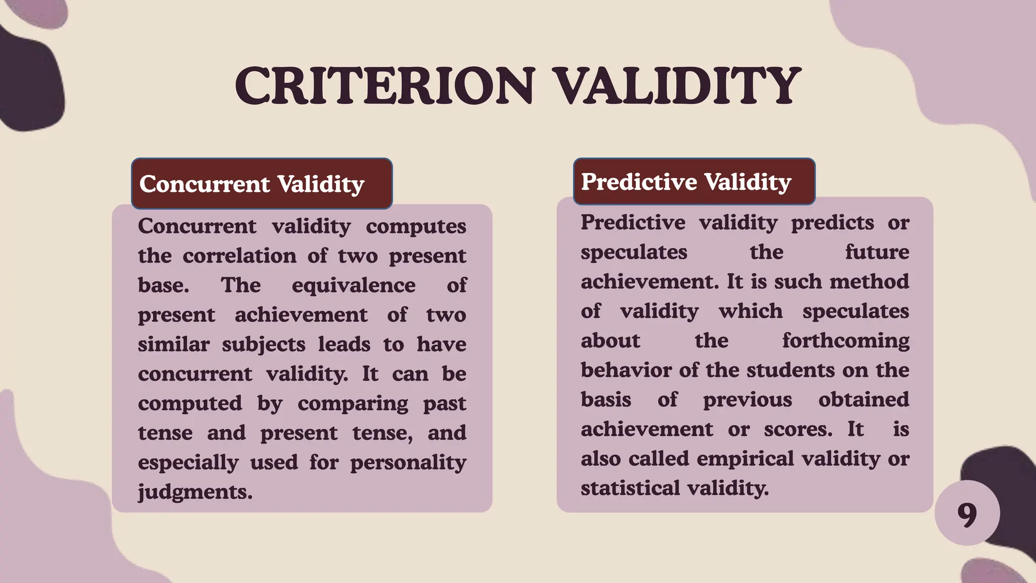 2.3. Types of Validity in assessment and education | PPTX