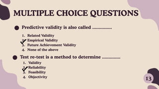 2.3. Types of Validity in assessment and education | PPTX