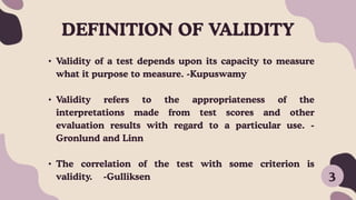 2.3. Types of Validity in assessment and education | PPTX