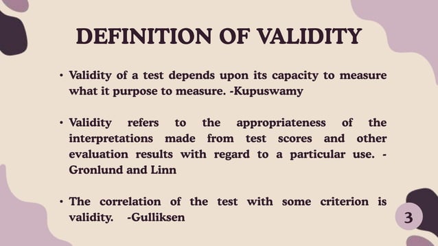 2.3. Types of Validity in assessment and education | PPTX