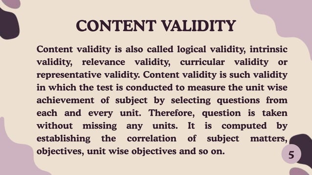 2.3. Types of Validity in assessment and education | PPTX