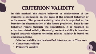 2.3. Types of Validity in assessment and education | PPTX