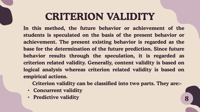 2.3. Types of Validity in assessment and education | PPTX