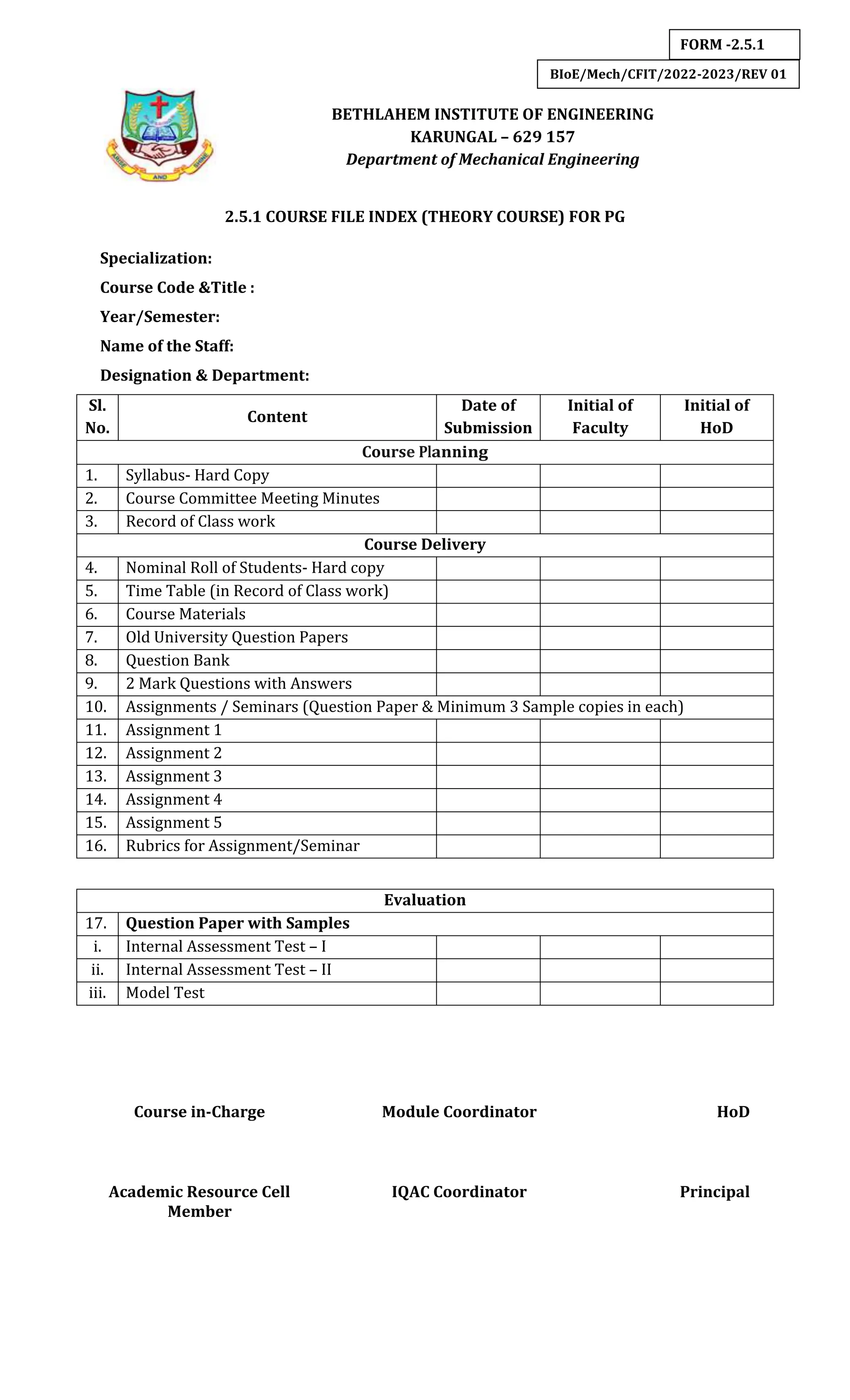 2.5.1 Course file Index Theory PG.docx