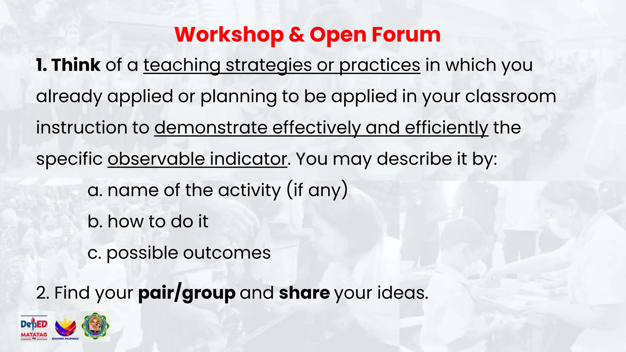 Classroom Observable Indicators 2023 2024 Pptx