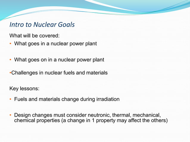 Introduction to nuclear reactor fuel and material | PPTX | Chemistry ...
