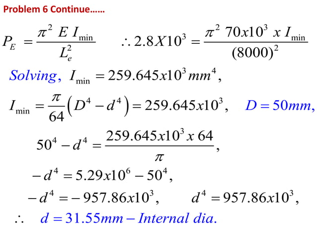 Solid Mechanics Numericals on Euler's Theory-I.pptx